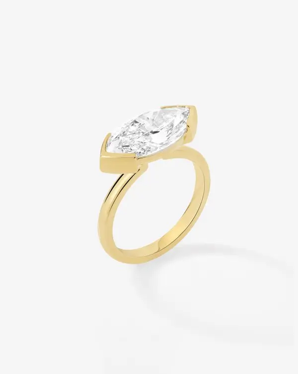Ring Concierge 3.03 Carat Marquise Lab Diamond Engagement Ring In 14k Yellow