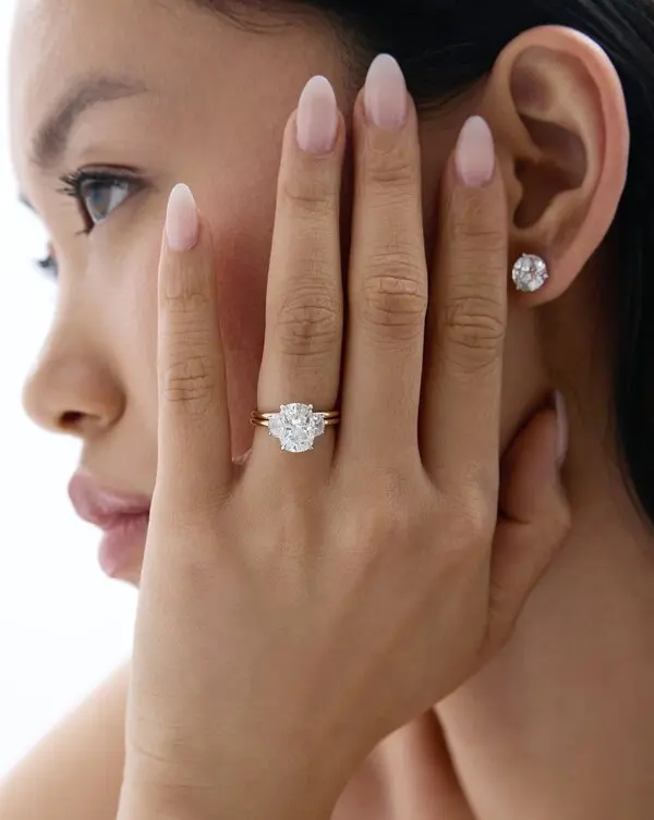 Ring Concierge 3.68 Ct. Cushion Lab Diamond Embrace Engagement Ring