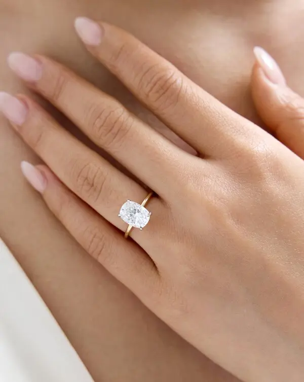 Ring Concierge 3.68 Ct. Cushion Lab Diamond Embrace Engagement Ring