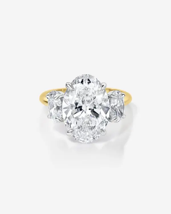 Ring Concierge 4.00 Ct. Oval Lab Diamond Three Stone Engagement Ring In 14k Yellow