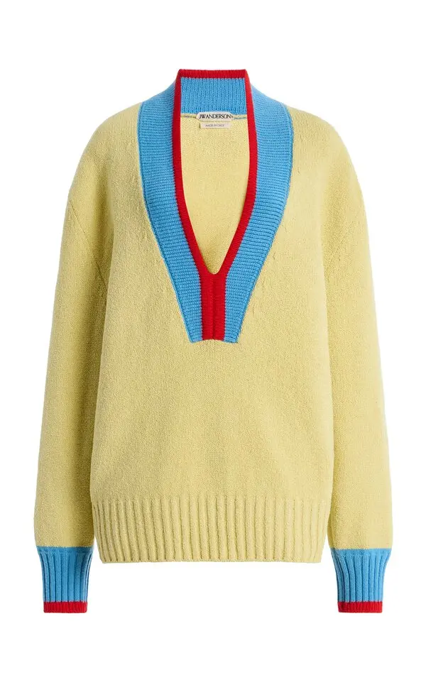 JW Anderson Contrast Trim V-neck Sweater - Multi