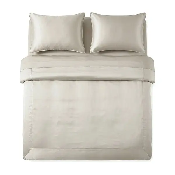 PURE PARIMA Silken Sateen Tencel™ Duvet Cover Set Oyster - Grey