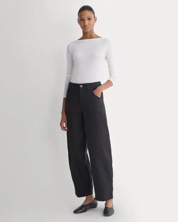 Everlane Utility Twill Barrel Pant - Black