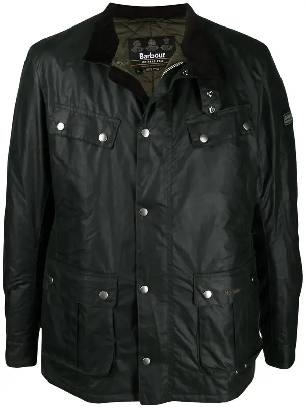 BARBOUR INTERNATIONAL Waxed Cotton Button-down Jacket