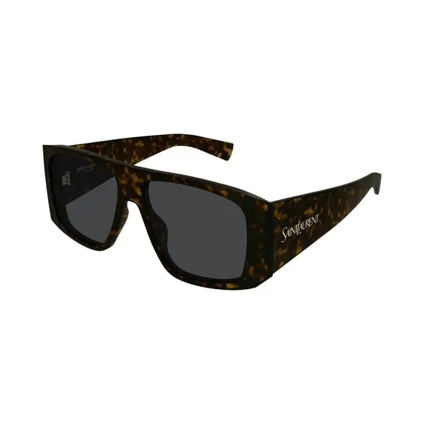 Saint Laurent Wide Rectangular Sunglasses 'havana/grey