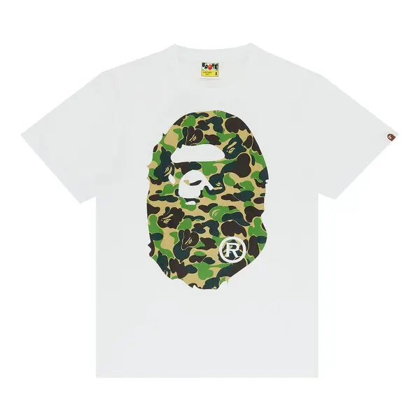 A BATHING APE Color Camo Big Ape Head Tee /green - White