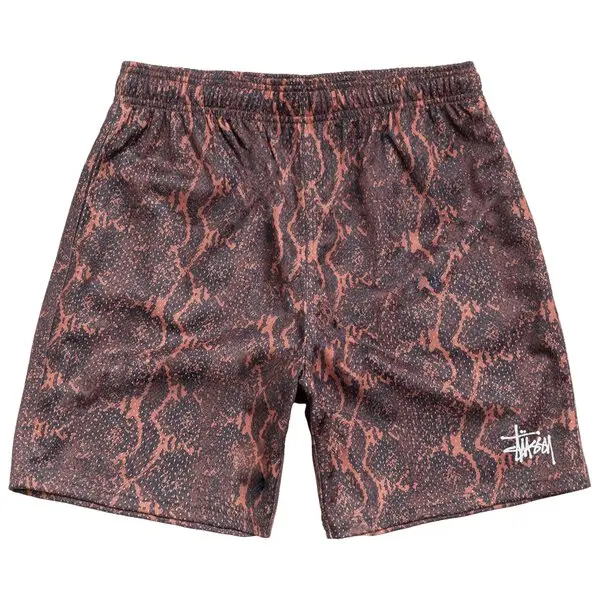 StÜssy Basic Mesh Short "snake" Print - Orange