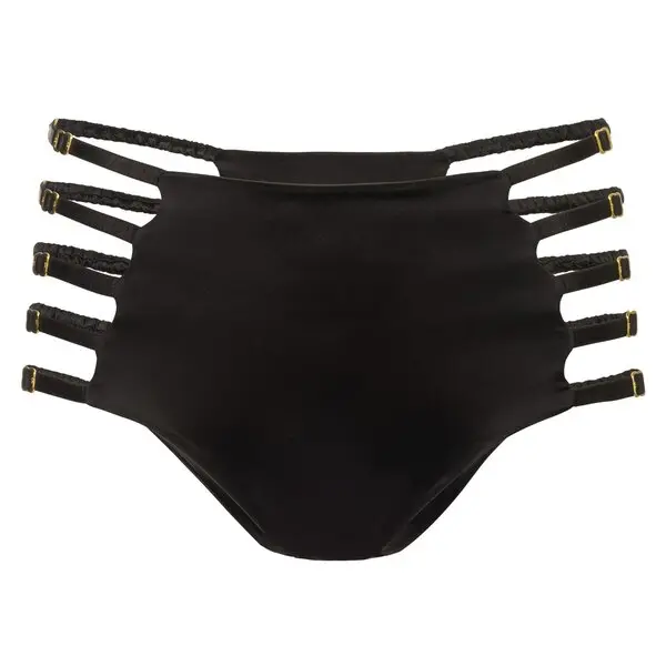BLACK HEART LINGERIE Strappy High-waist Silk Panty - Black