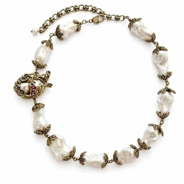 ANGEL BAROCCO Vintage Baroque Pearl Heart Necklace