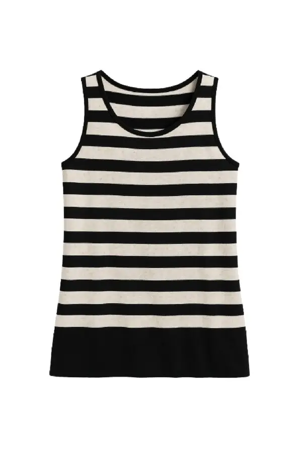 CONQUISTA Striped Knit Tank Top
