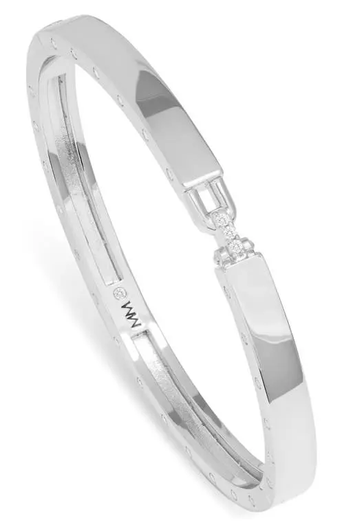 Melinda Maria Ashley Lock Cuff With Cubic Zirconia - Silver-white