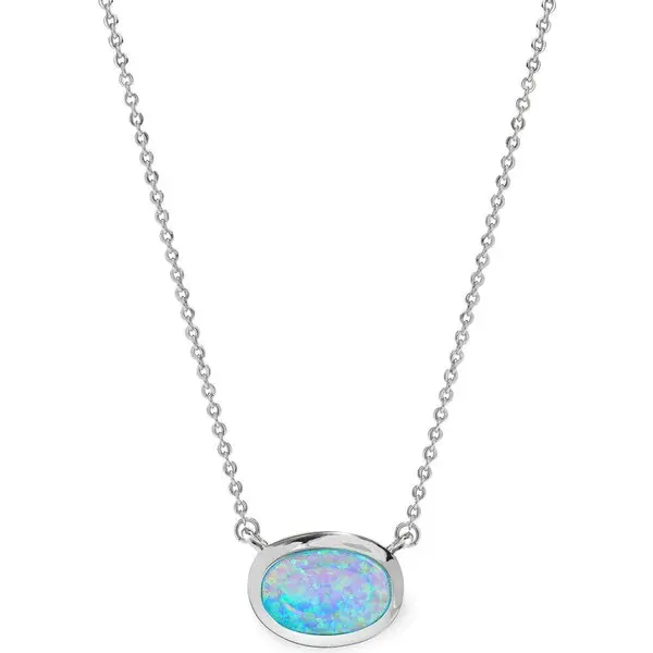 Melinda Maria She's A Boss Lab Created Opal Pendant Necklace - Silver-blue Opal