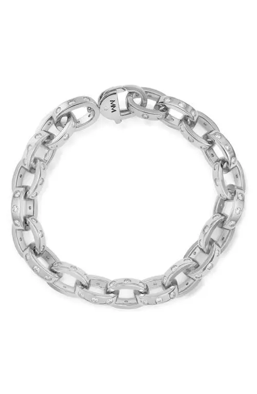 Melinda Maria Ashley Cubic Zirconia Chain Link Bracelet - Silver-white