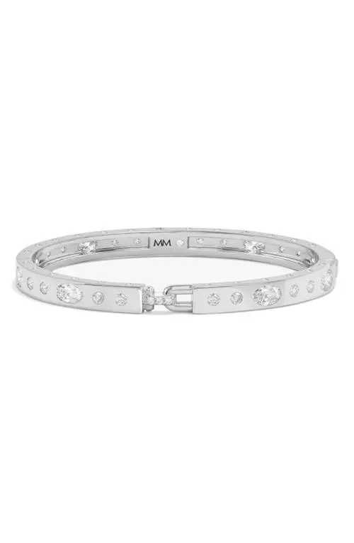 Melinda Maria Ashley Sunset Lock Cuff With Cubic Zirconia - Silver-white