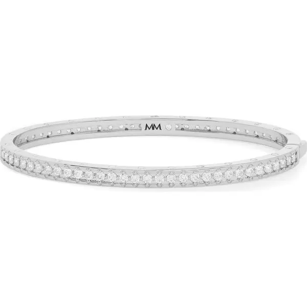 Melinda Maria Ashley Pavé 18k Gold Plate Cubic Zirconia Cuff - Silver-white