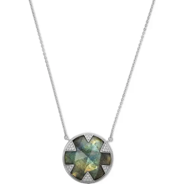 Melinda Maria Tessa Labradorite Pendant Necklace - Silver-lab
