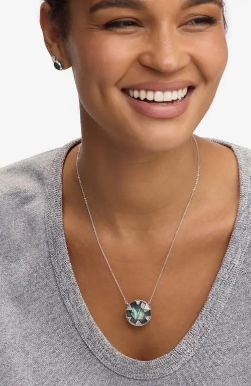 Melinda Maria Tessa Labradorite Pendant Necklace - Silver-lab