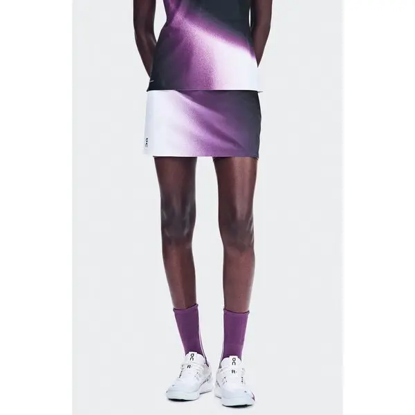 On Court Split Swing Performance Skirt - White/cassis