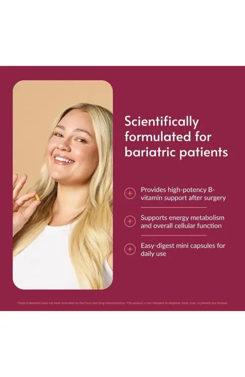 BARIATRIC ADVANTAGE Vitamin B50 Complex High-potency Easy-digest Mini Capsules 180 Count