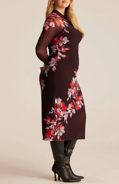ESTELLE Solene Floral Mesh Midi Dress