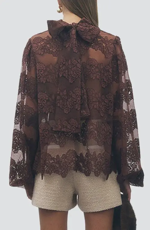 MAUDE CLUB Shana Lace Tiered Top
