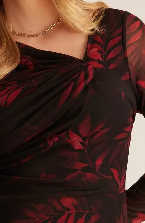 ESTELLE Noa Mesh Sleeve Midi Dress