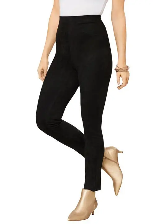 Roaman's Faux Suede Legging - Black