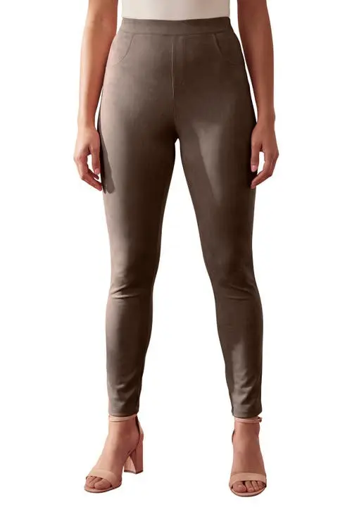 Roaman's Faux Suede Legging - Chocolate