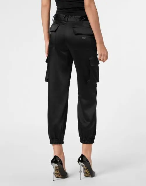 Philipp Plein Satin Silk Cargo Trousers