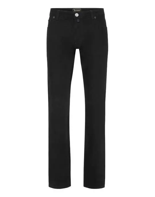 BILLIONAIRE Elaphe Detail Super Straight Cut Jeans - Black
