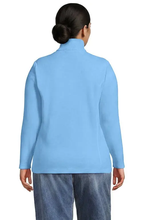 LANDS' END Fleece Pullover - Soft Ocean Blue