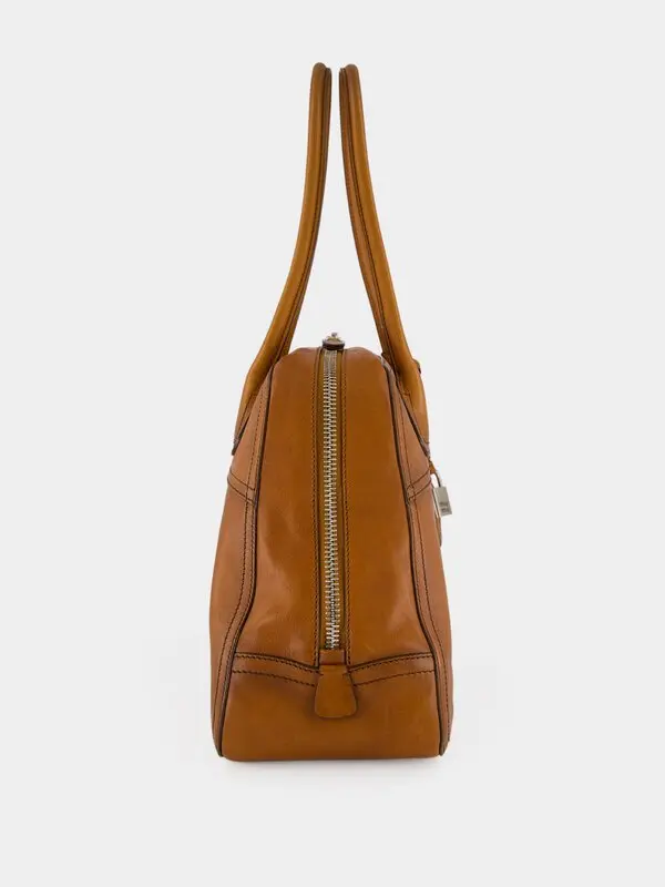 Miu Miu Cognac Leather Bowling Bag