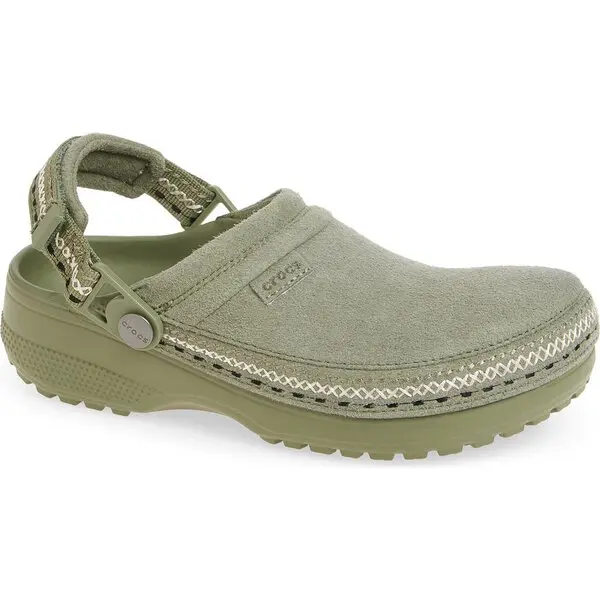CROCS Classic Crafted Faux Suede Stitch Clog