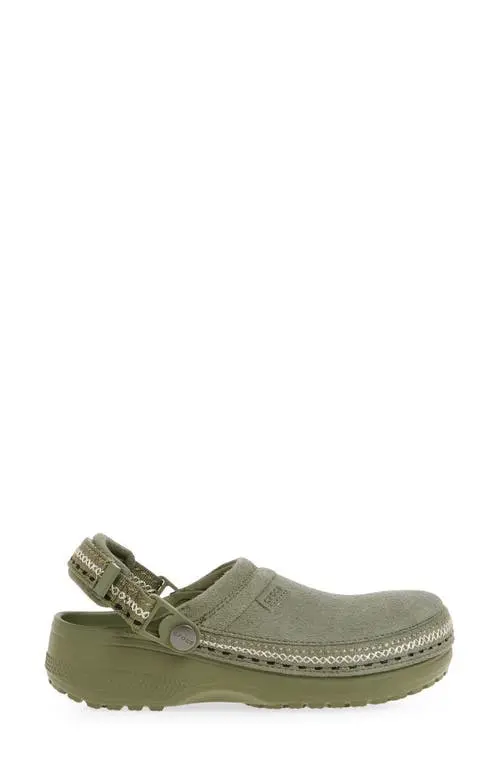 CROCS Classic Crafted Faux Suede Stitch Clog