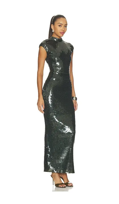 ROTATE BY BIRGER CHRISTENSEN Sequined Maxi Dress With Train