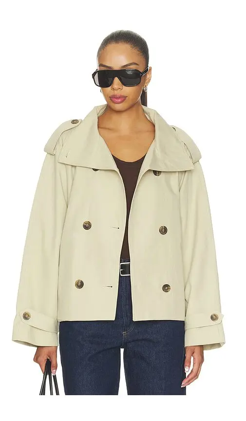 ELODIE THE LABEL Saint Cropped Trench Jacket