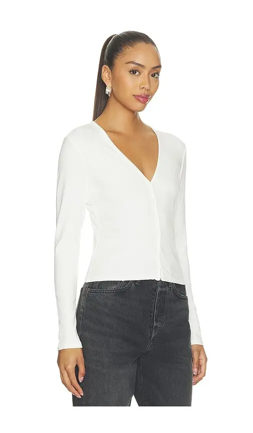 Good American Rib V-neck Cardigan