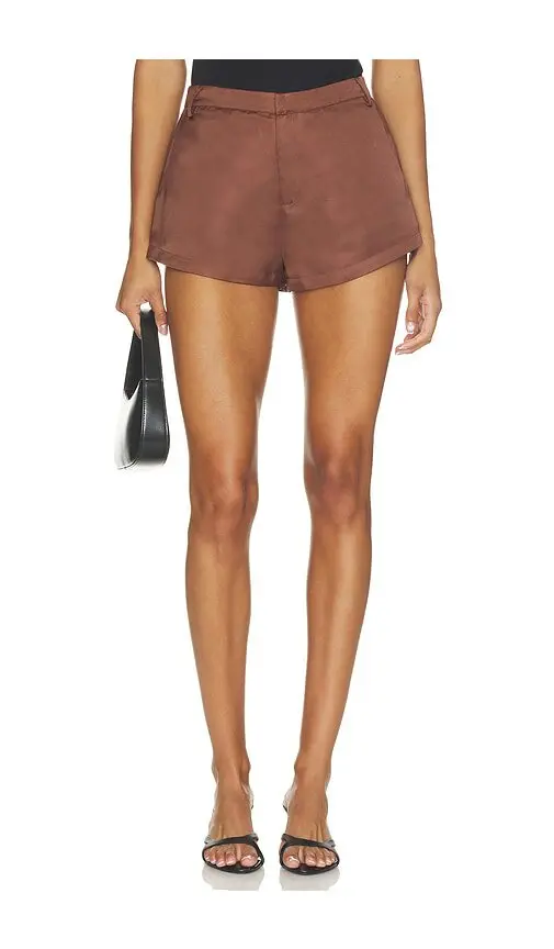 Superdown Jacinth Satin Hot Short - Brown