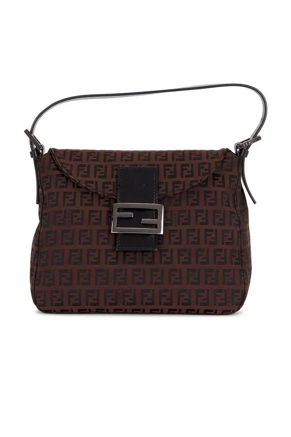 Fendi Zucchino Shoulder Bag - Brown