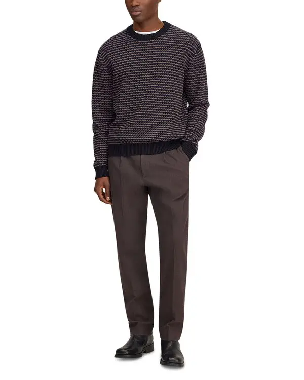 Nn07 Russell Textured Stripe Knit Crewneck Sweater