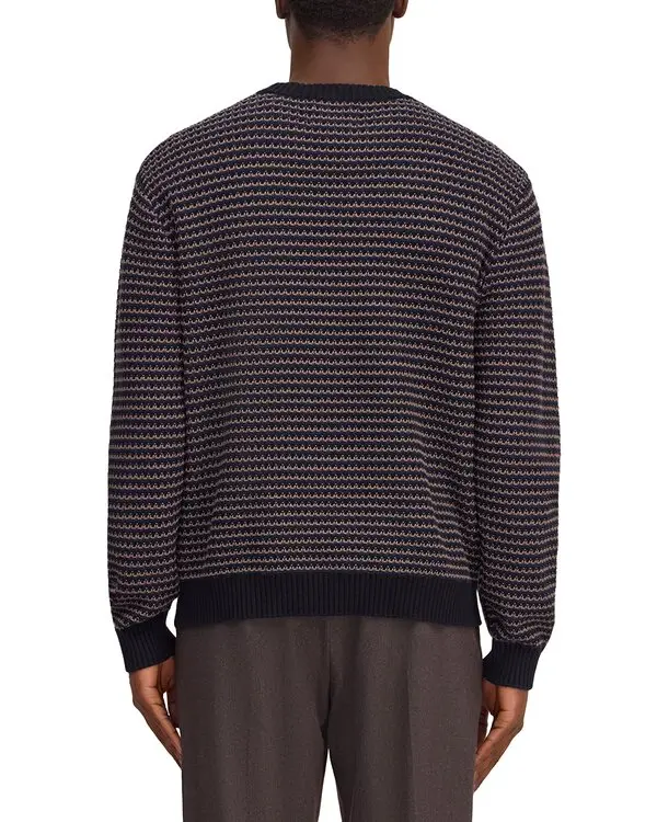Nn07 Russell Textured Stripe Knit Crewneck Sweater