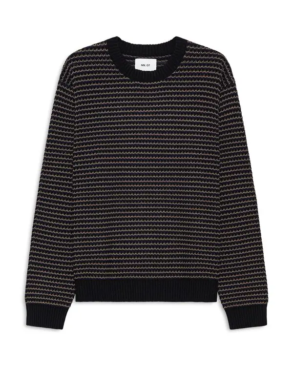 Nn07 Russell Textured Stripe Knit Crewneck Sweater