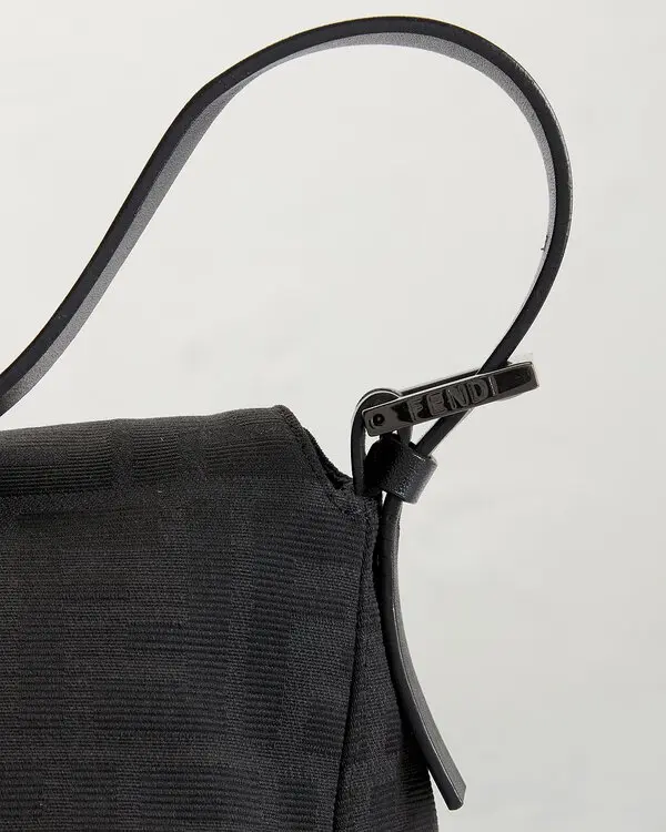 FWRD RENEW Fendi Zucca Baguette Shoulder Bag - Black