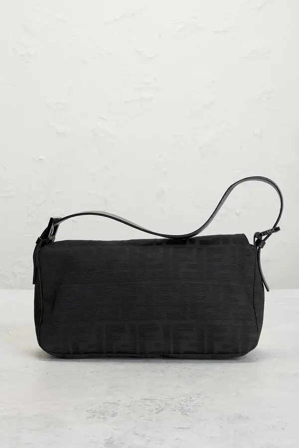 Fendi Zucca Monogram Canvas Baguette Shoulder Bag