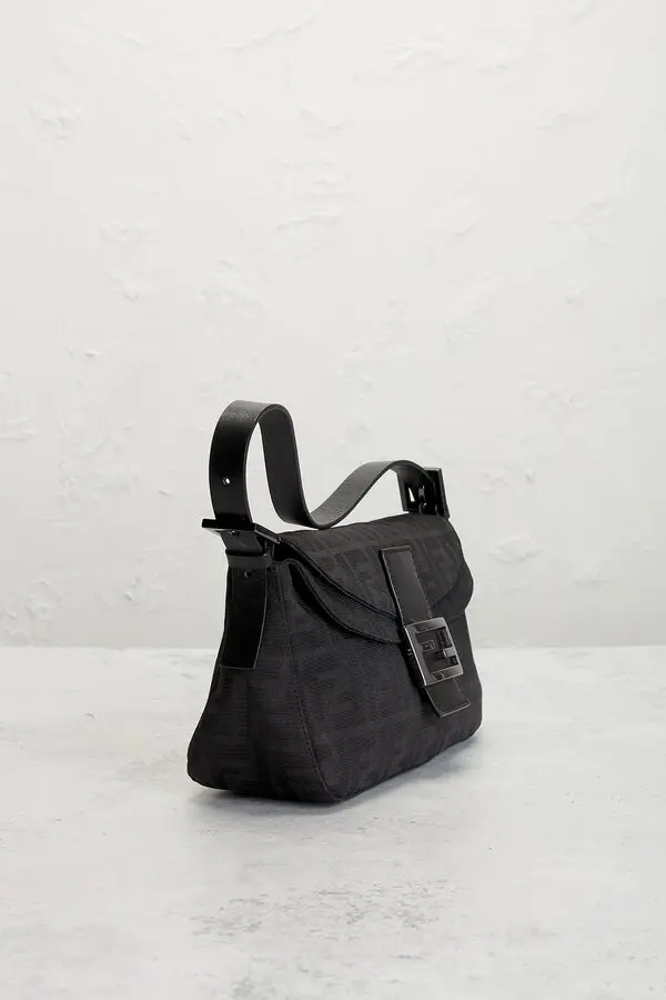 Fendi Zucca Monogram Canvas Baguette Shoulder Bag