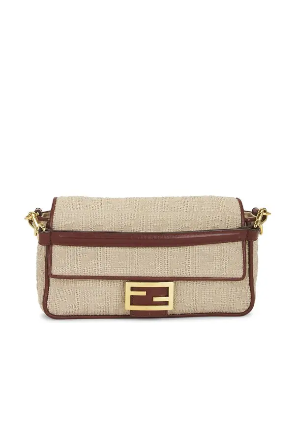 Fendi Zucca Baguette Shoulder Bag - Neutral