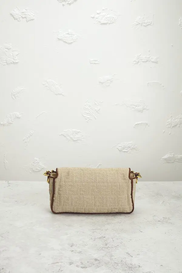 Fendi Zucca Monogram Canvas Baguette Shoulder Bag
