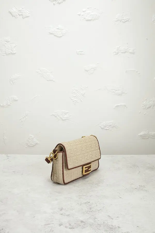 Fendi Zucca Monogram Canvas Baguette Shoulder Bag