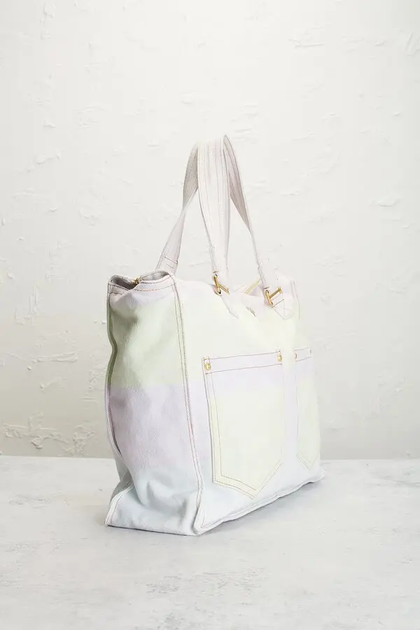 Chanel Multi-color Canvas Double Pocket Tote Bag