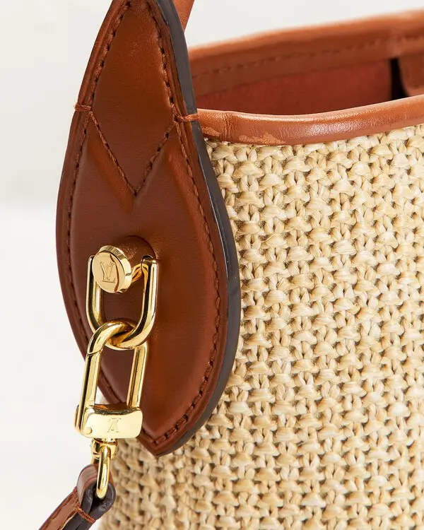 FWRD RENEW Louis Vuitton Raffia Petite Bucket Nm Bag